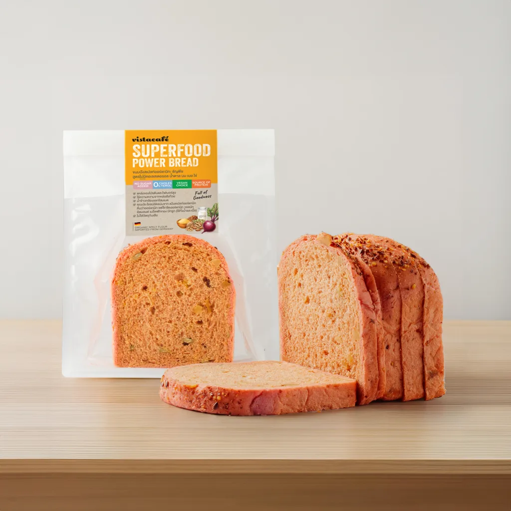 Superfood Power Bread : ขนมปังสเปลท์ออร์แกนิก ธัญพืช - Vista Cafe